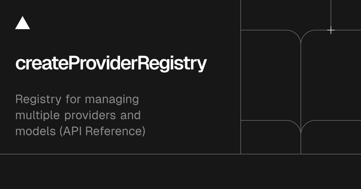 AI SDK Core: createProviderRegistry