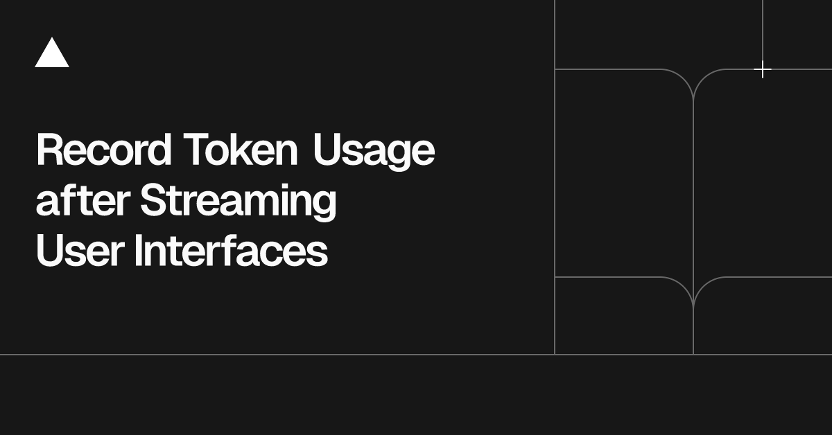 React Server Components: Record Token Usage after Streaming User Interfaces